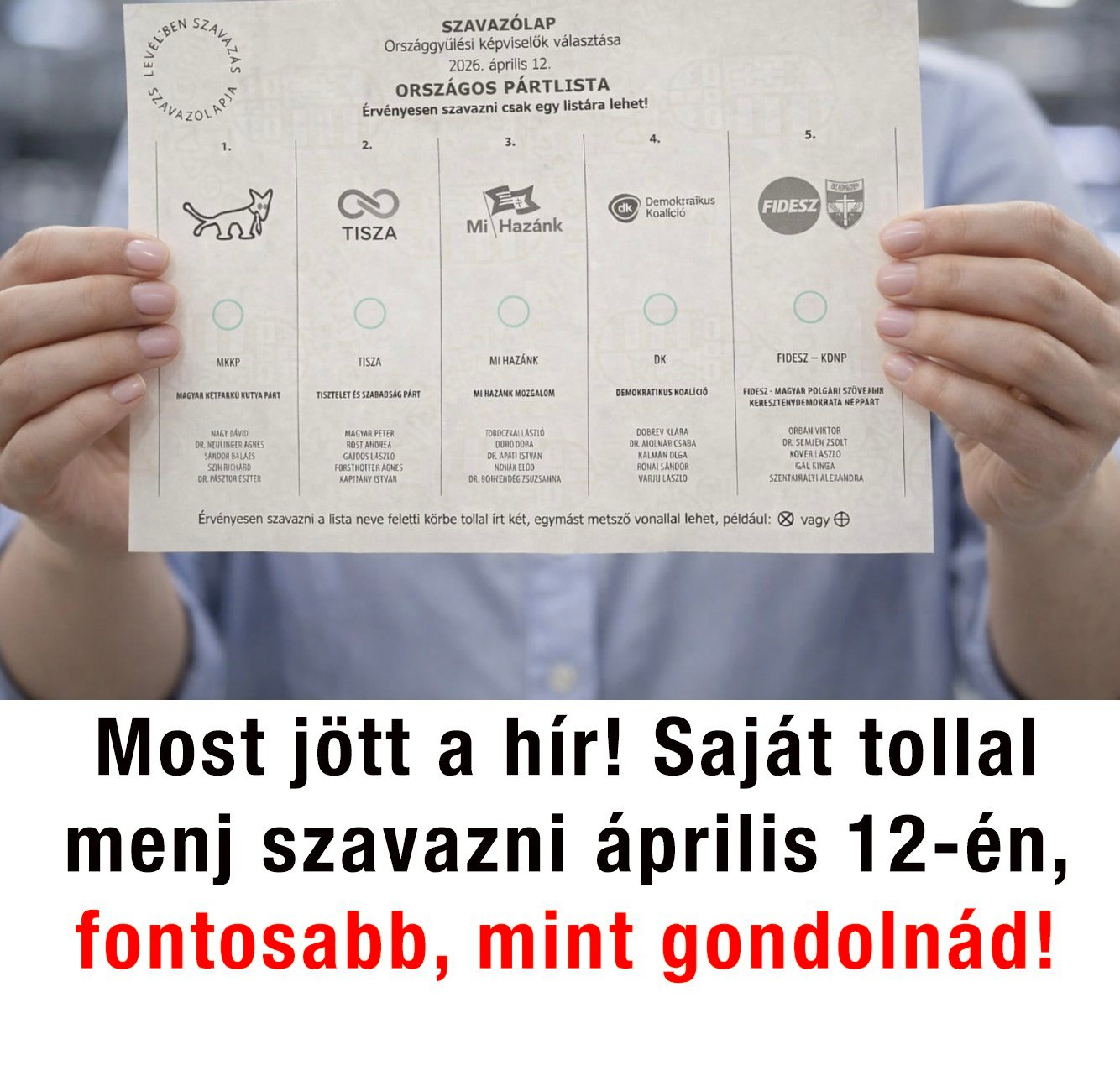 Most jött a hír! Saját tollal menj szavazni április 12-én, fontosabb ...